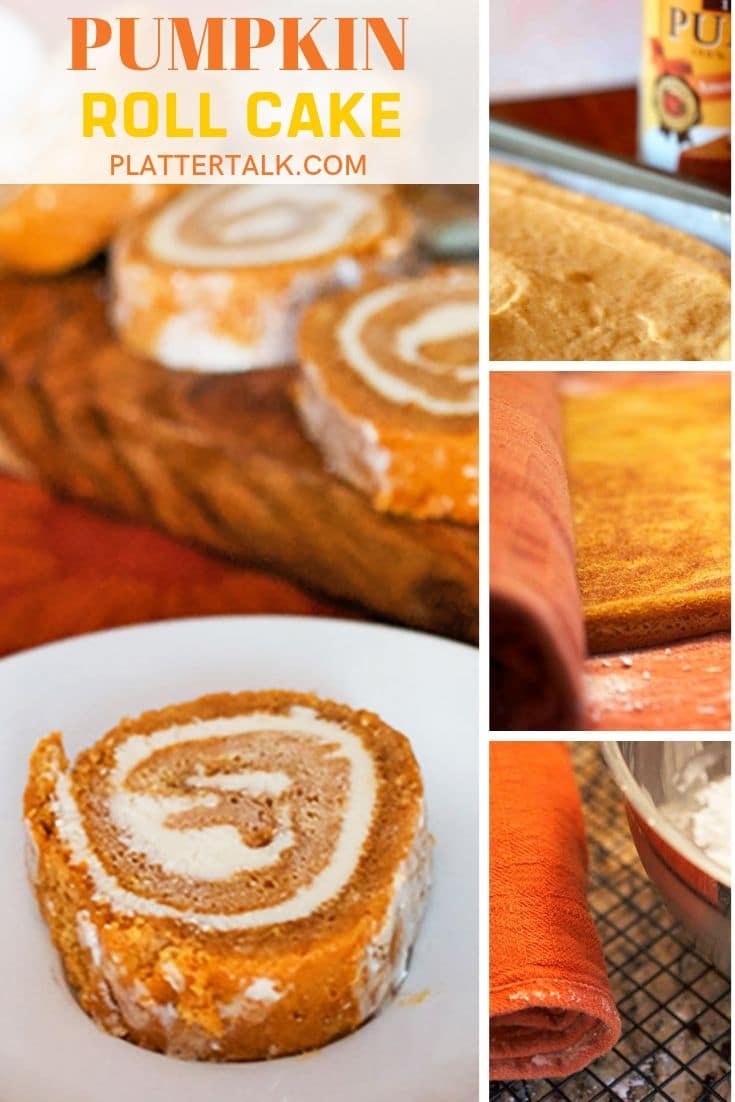 Pumpkin Roll Cake - Easy Thanksgiving Dessert Roll Cake - Platter Talk