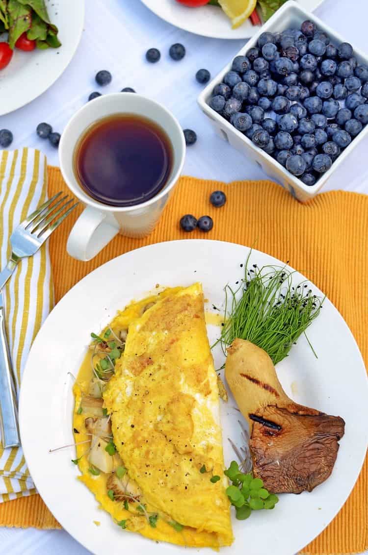 Mushroom Omelette Recipe with Microgreens - Fresh & Healthy Food