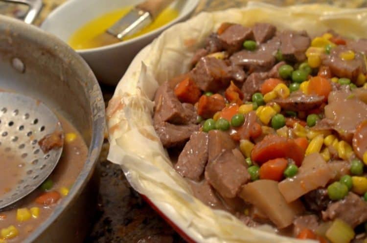 Leftover Prime Rib Phyllo Pot Pie -Leftover Roast Beef Recipe -Platter Talk