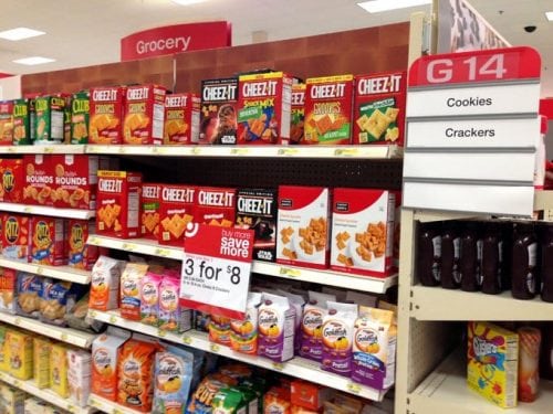 Tango Sausage Cheese Dip on Cheez-It Hot & Spicy Grooves