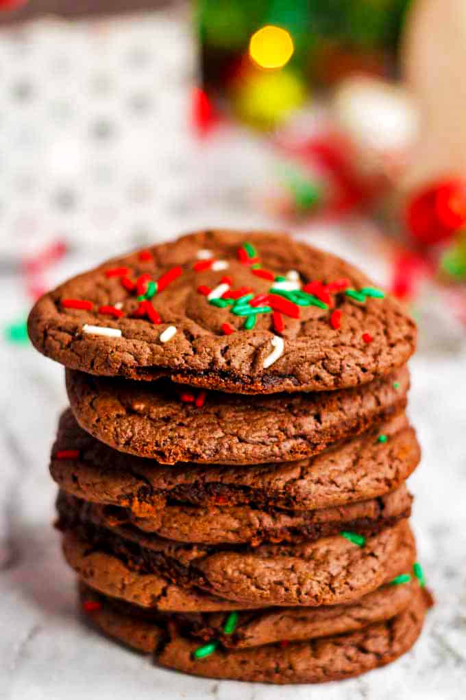 Peppermint Pattie-Stuffed Chocolate Cake Mix Cookies - Platter Talk