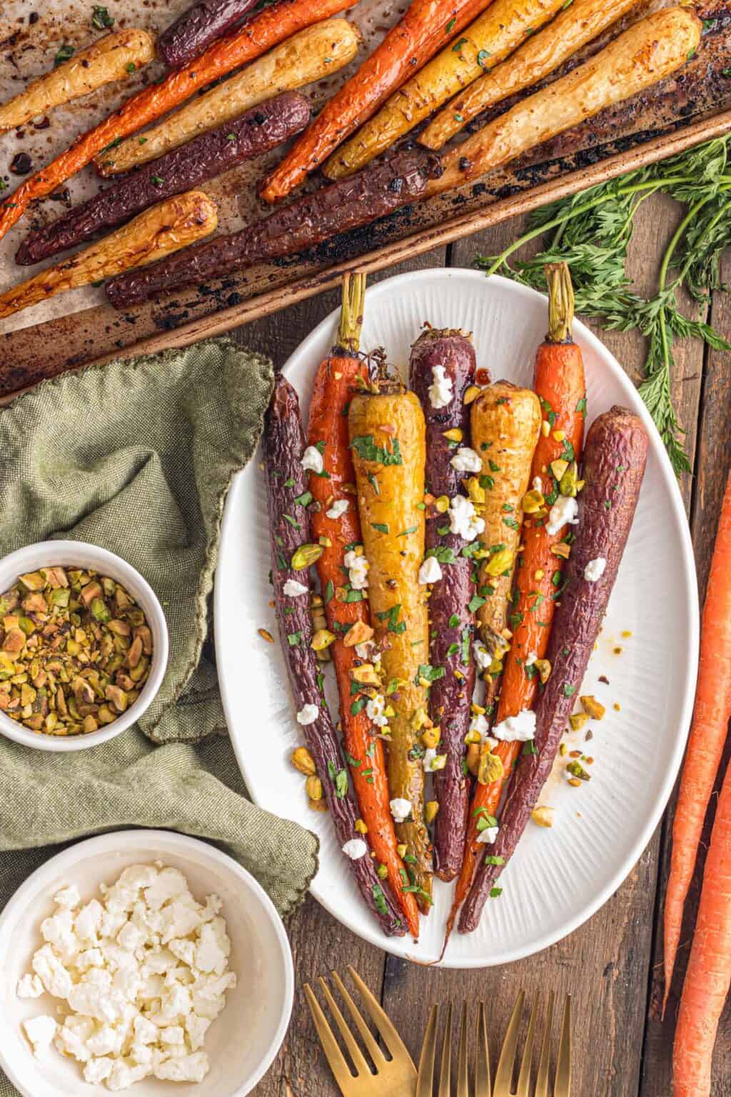 Roasted Rainbow Carrots with Maple Balsamic Glaze - Platter Talk