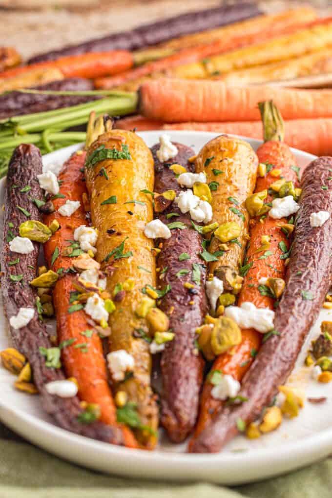 Roasted Rainbow Carrots with Maple Balsamic Glaze - Platter Talk